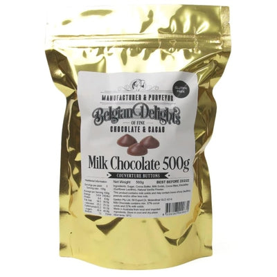 Belgian Delights Milk Couverture Chocolate Buttons 500g– Rosalie ...