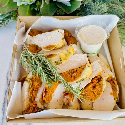 Chicken Breast Platter stuffed under skin with roasted pumpkin & sage ...