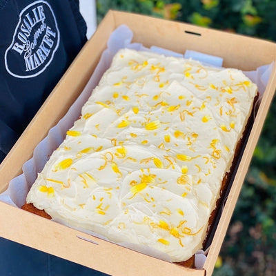 Vanilla Sponge Cake with Buttercream Frosting - Slab– Rosalie Gourmet ...