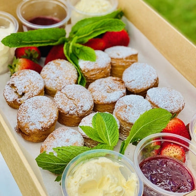 Scone platter with strawberry jam & cream | Rosalie Gourmet Market