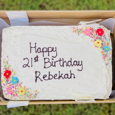 Vanilla Sponge Cake with Buttercream Frosting - Slab | Rosalie Gourmet ...